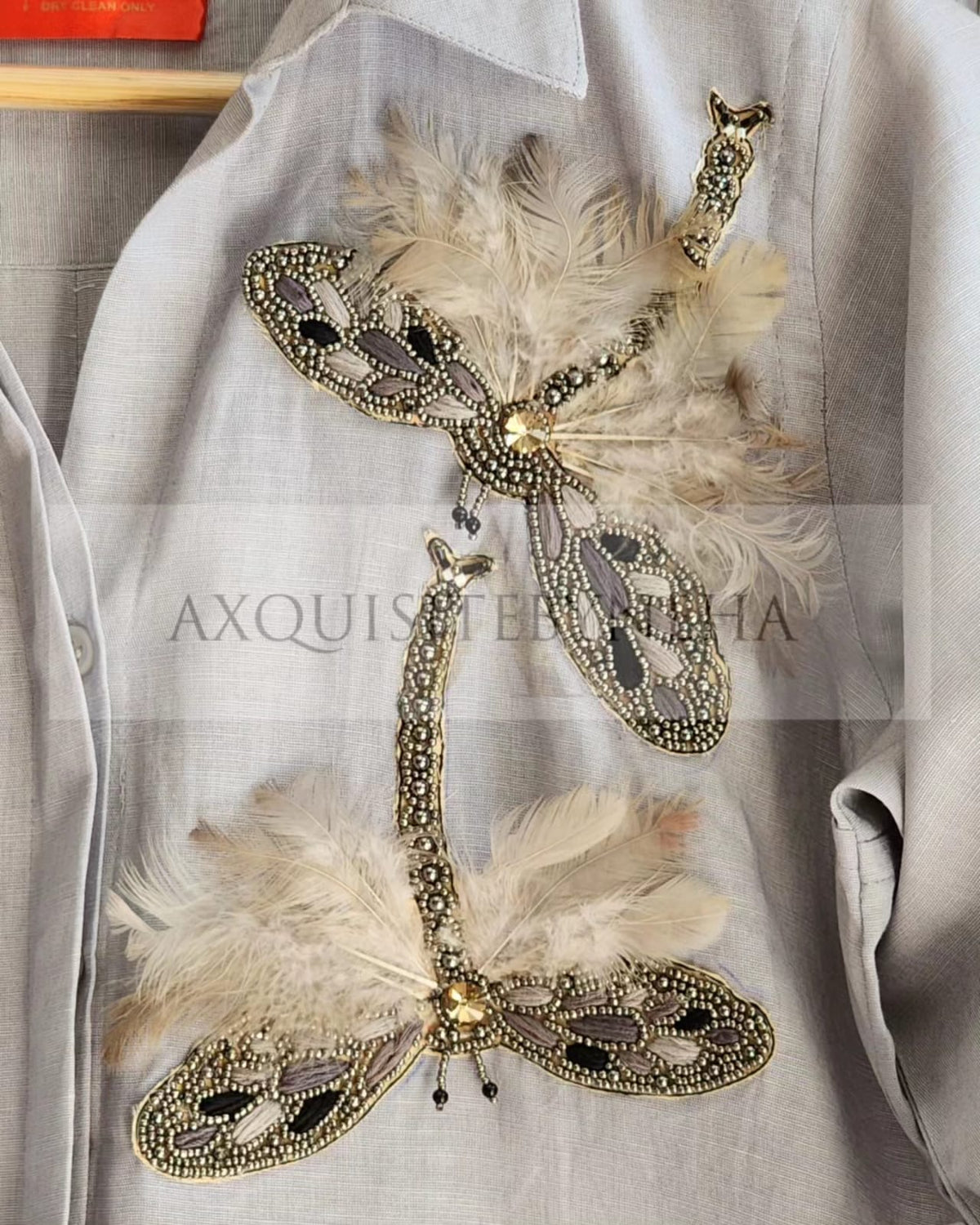 Light Grey Bird motif set